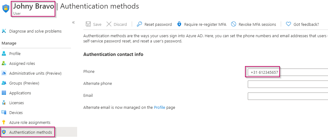 Pre-configure Authentication Methods for end users in Azure AD ...