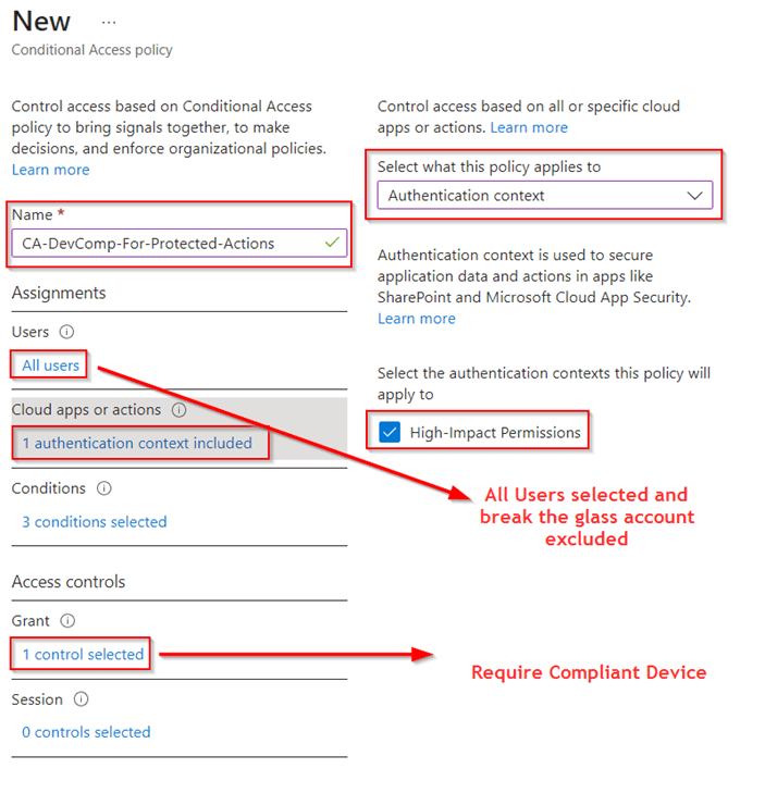Using the new protected actions feature with Conditional Access ...
